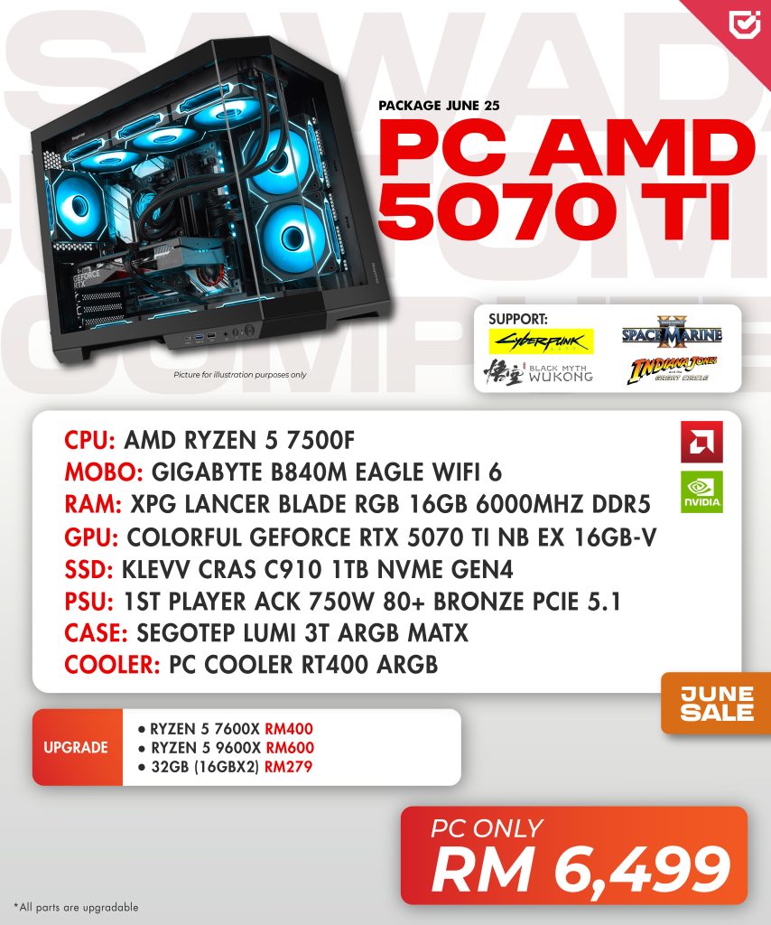 PC AMD 5070 TI - Trusted MY PC Builder: SawadaTech