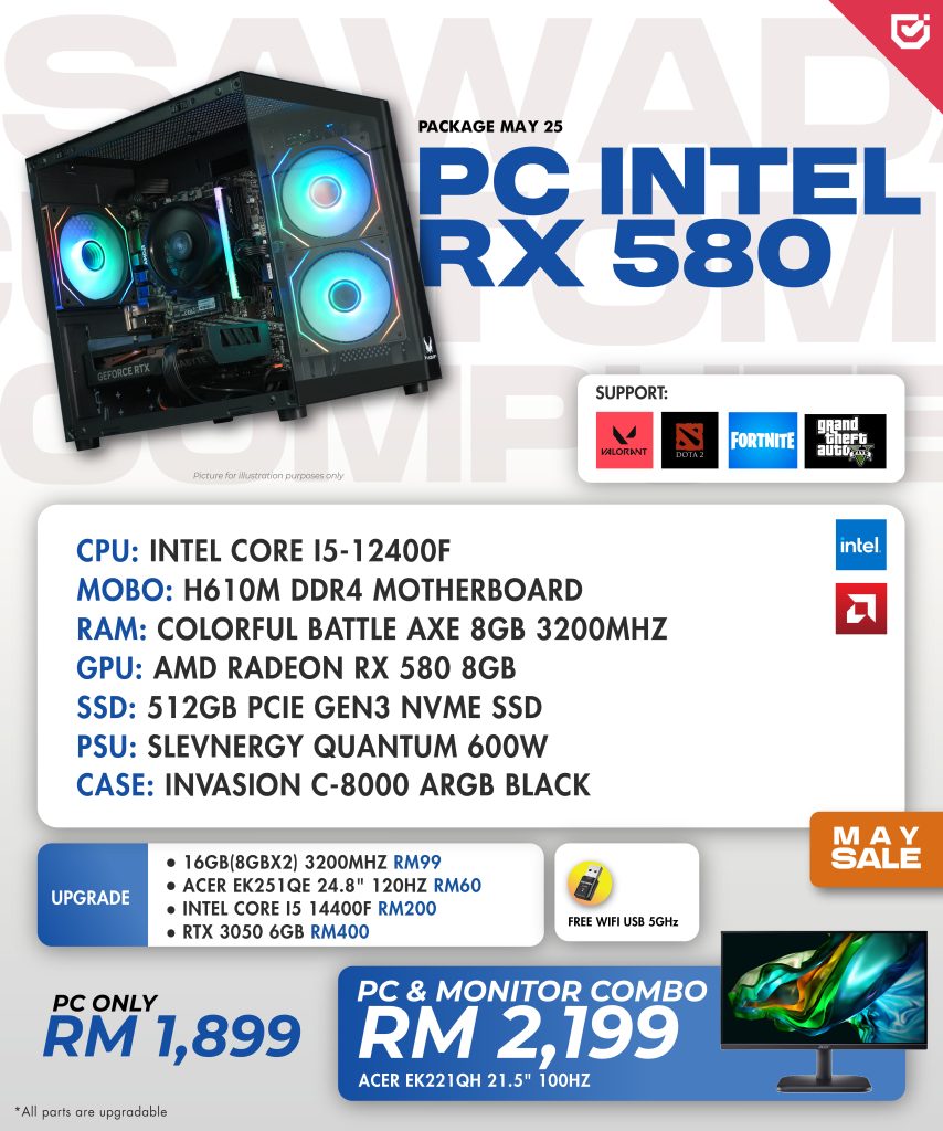 PC Intel RX580 - Trusted MY PC Builder: SawadaTech