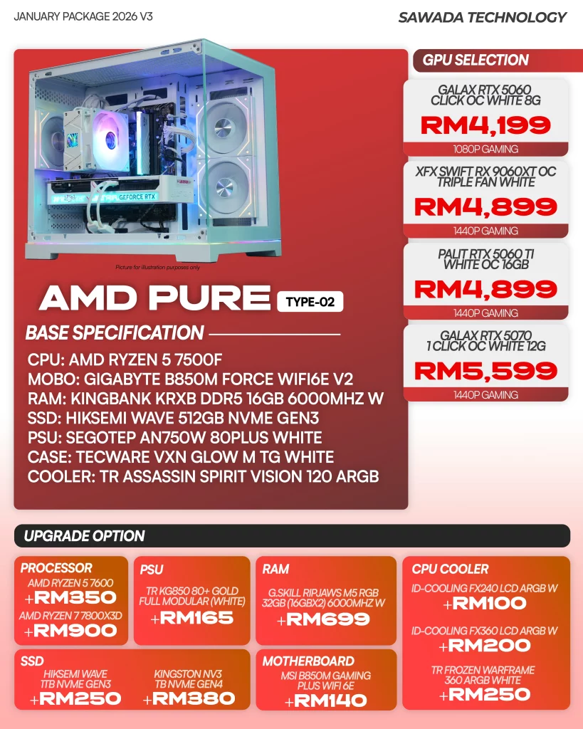 PC AMD Pure Type-02 Gaming PC | JAN V3 2026 - Trusted MY PC Builder ...