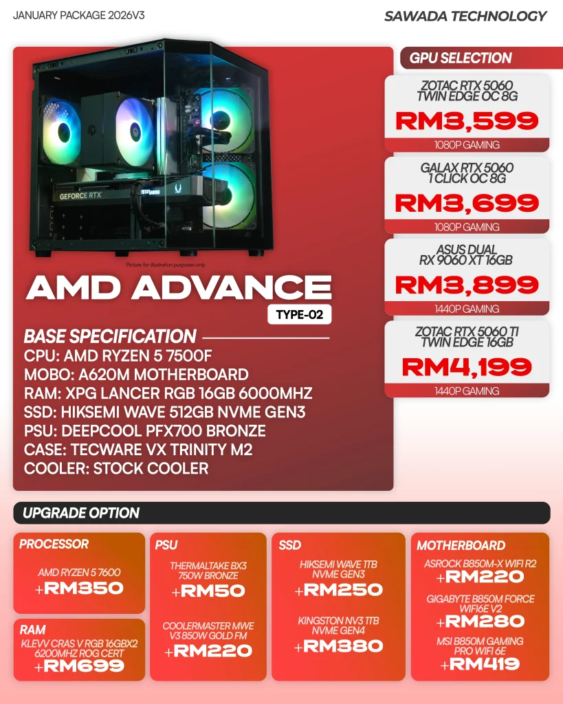PC AMD Advance Type-02 Gaming PC | JAN V3 2026 - Trusted MY PC Builder ...